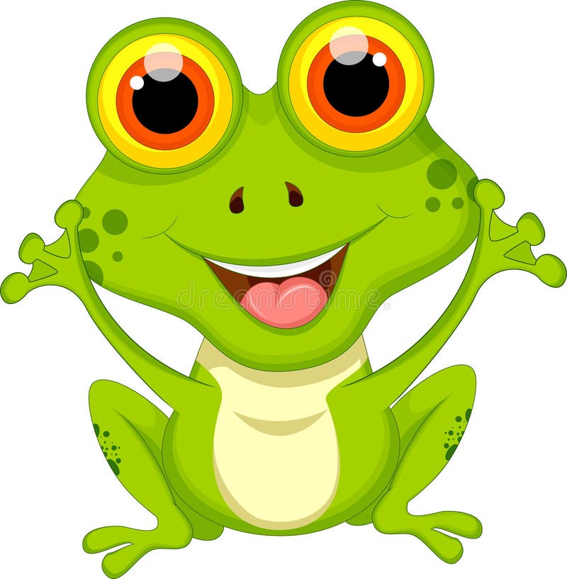 Cute Frog Cartoon Sitting for You Design Stock Illustration ...