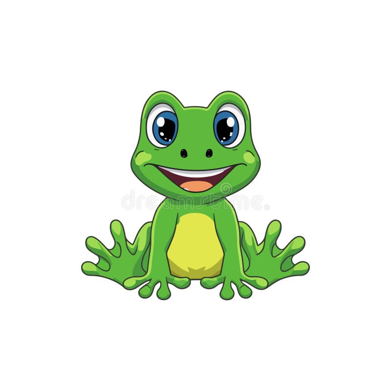 Cute Frog Cartoon Vector Design Stock Illustration - Illustration of ...
