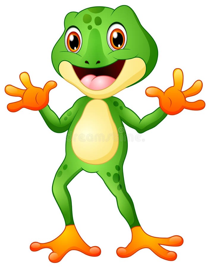Cute frog waving hand stock vector. Illustration of amphibian - 59474699