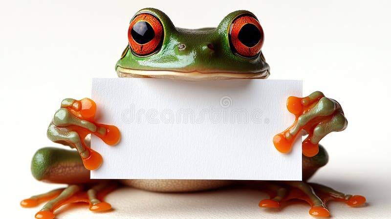 Cute Frog Holding Blank Sign (2 Stock Illustration - Illustration of ...