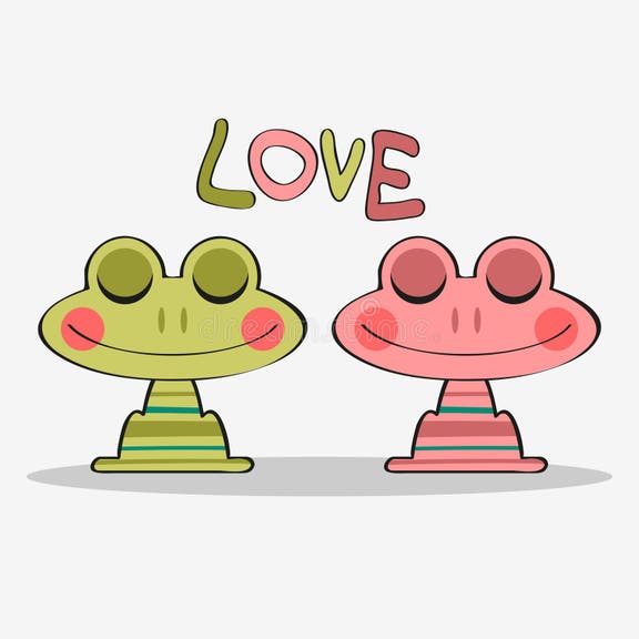 Cute frogs in love stock vector. Illustration of style - 27306758