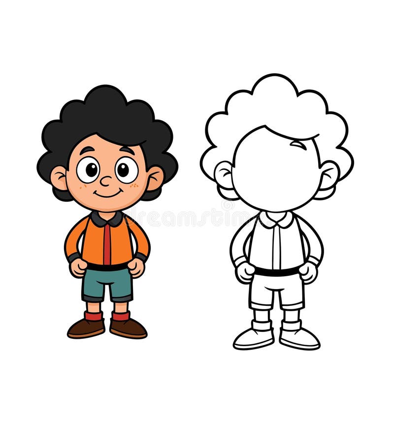 Cartoon Boy Smiling, Full Body Vector Illustration Stock Vector ...