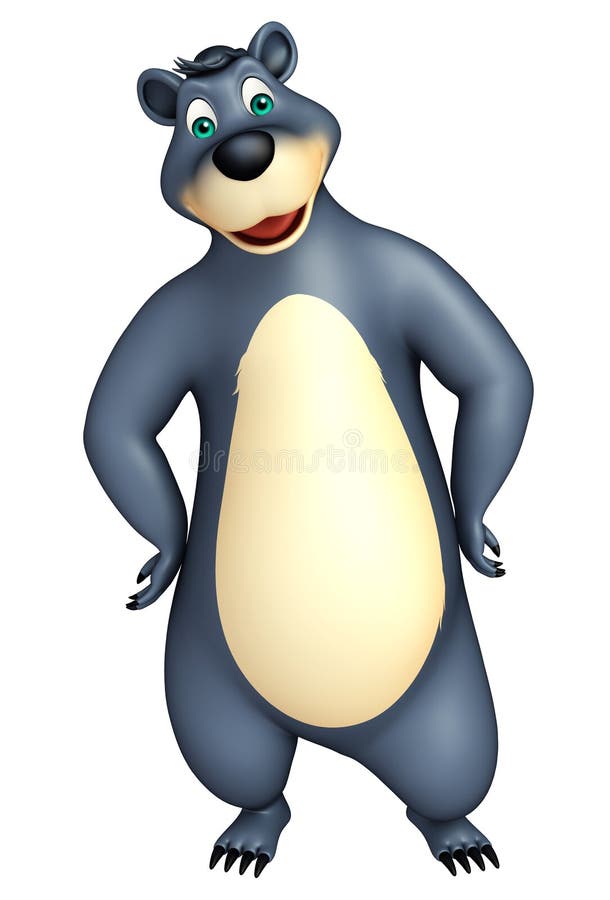 Cute Funny Bear Cartoon Character Stock Illustration - Illustration of ...