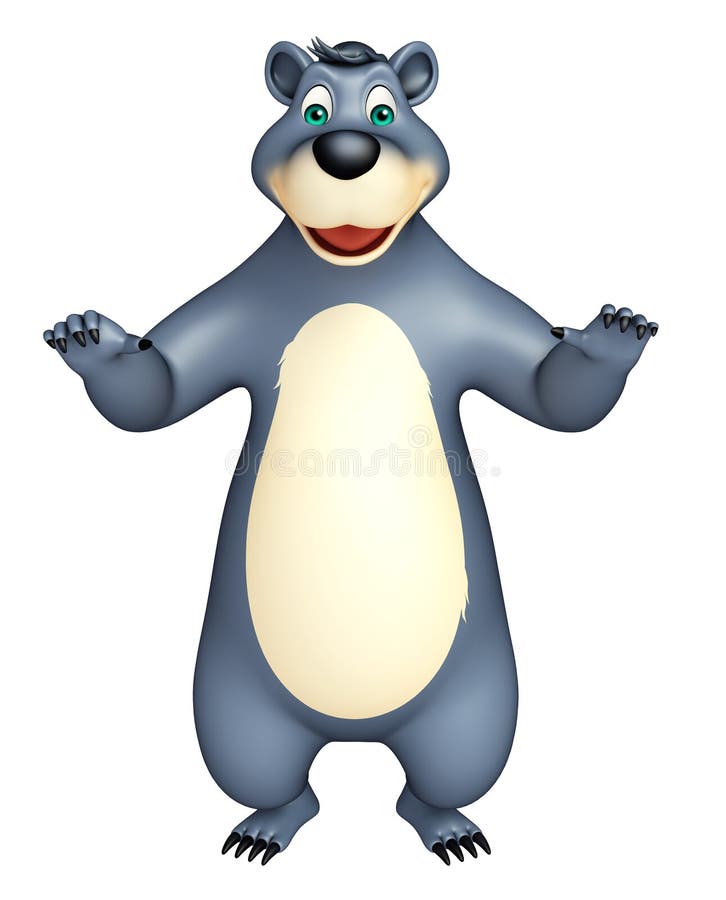 Cute Funny Bear Cartoon Character Stock Illustration - Illustration of ...