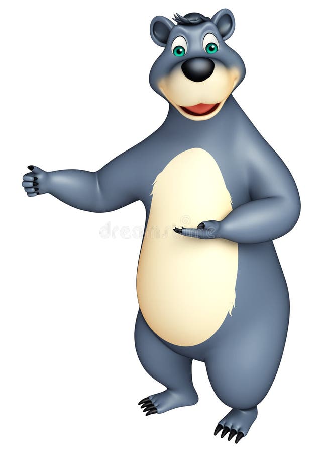 Cute Funny Bear Cartoon Character Stock Illustration - Illustration of ...