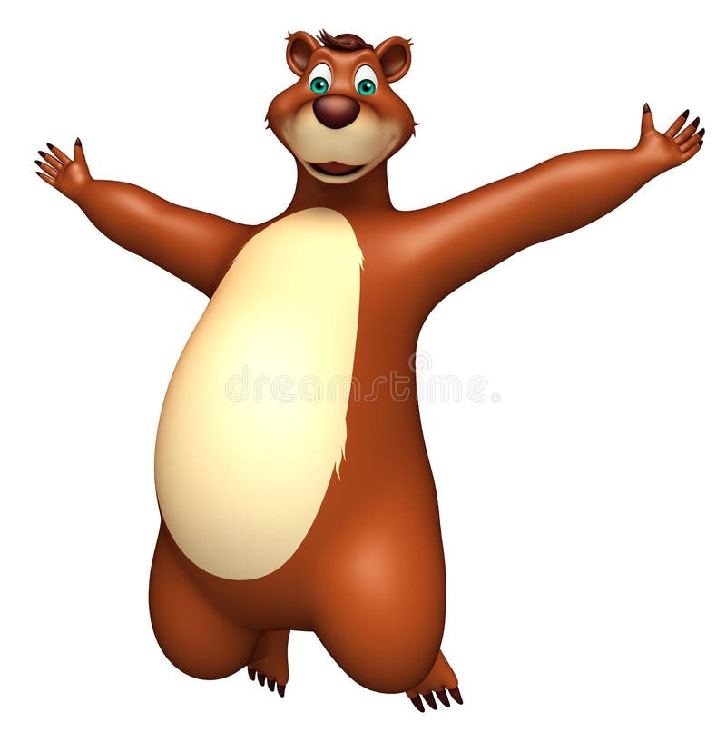 Cute Funny Bear Cartoon Character Stock Illustration - Illustration of ...