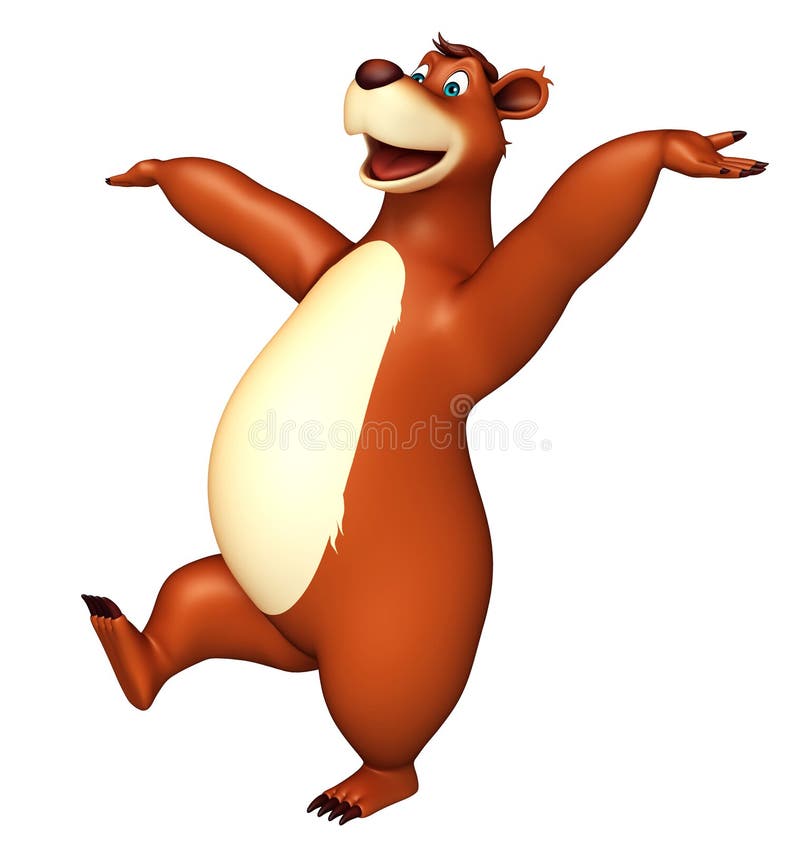 Cute Funny Bear Cartoon Character Stock Illustration - Illustration of ...