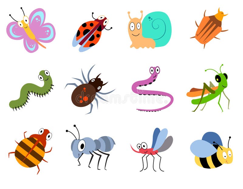 Cute bugs collection 2 stock vector. Illustration of bugs - 25269057