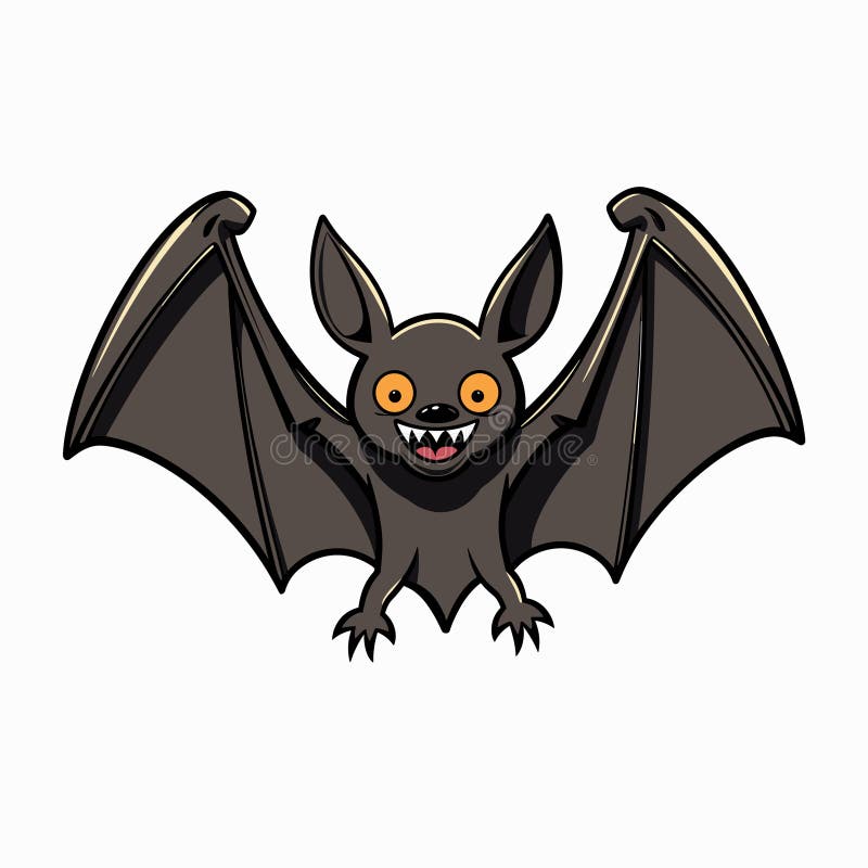 Cute Funny Cartoon Bat. Vector Illustration. Cartoon Style. Halloween ...