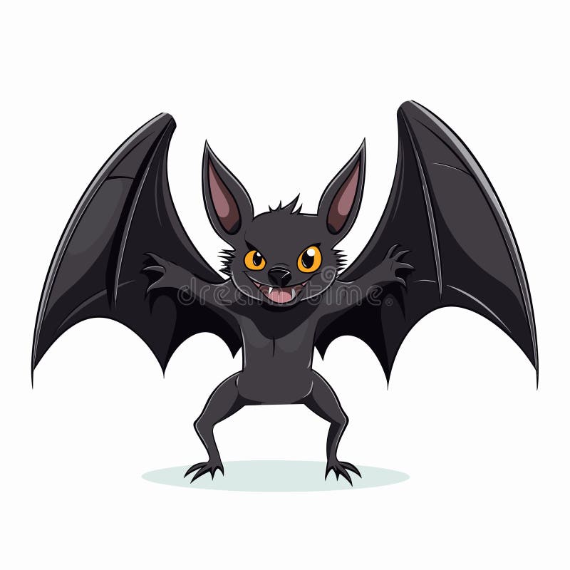 Cute Funny Cartoon Bat. Vector Illustration. Cartoon Style. Halloween ...
