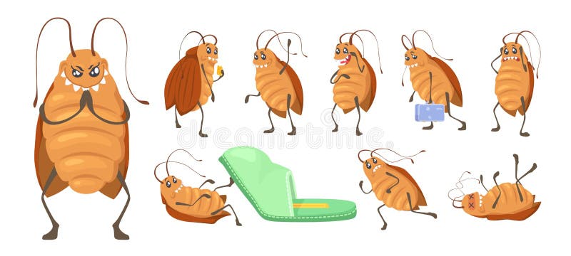 Cute Funny Cockroach Vector Cartoon Character Set Stock Vector ... Cute Funny Cockroach Vector Cartoon Character Set Stock Vector ...