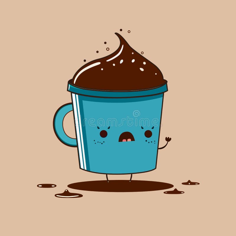Cute Funny Coffee Cup Vector Illustration. EPS10 Stock Vector ...