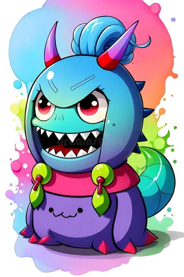 Cute funny creature. stock illustration. Illustration of stylized ...