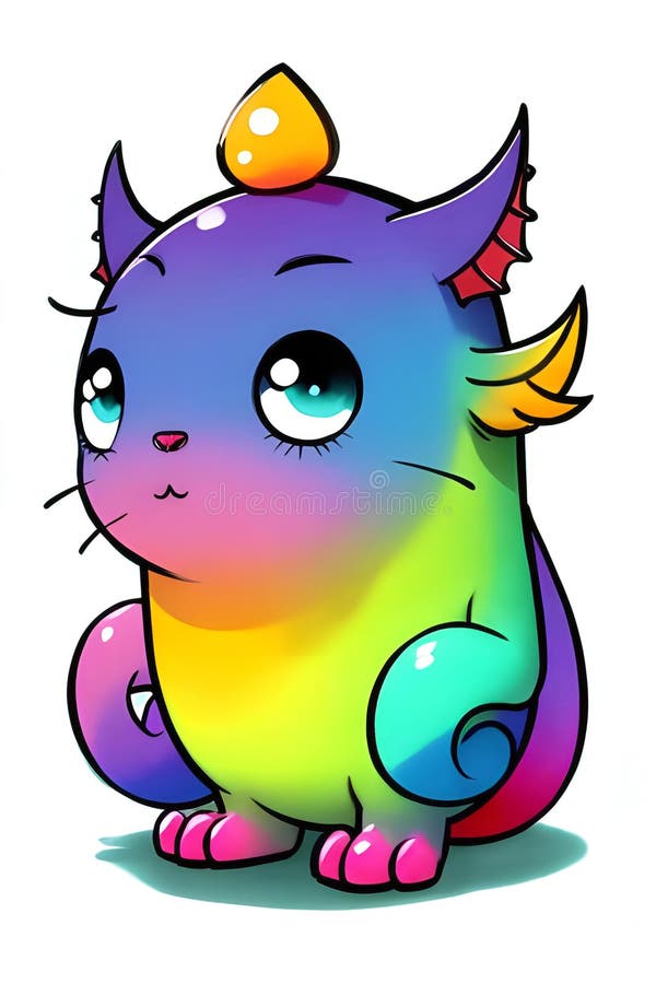 Cute funny creature. stock illustration. Illustration of mysterious ...