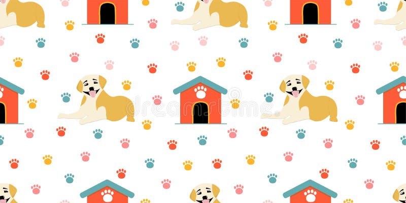 Cute Funny Dogs in Beautiful Style. Trendy Seamless Pattern Stock ...