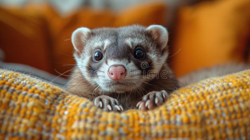 Cute Funny Ferret Portrait with Copy Space Stock Image - Image of ...