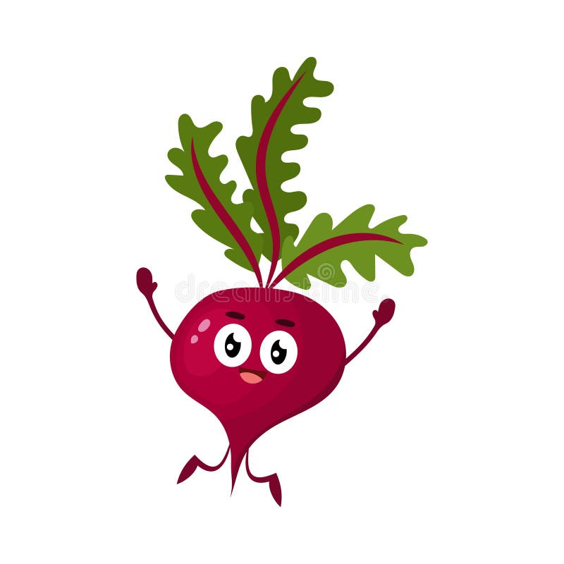 Cute, Funny, Fresh Radish Cartoon Stock Illustration - Illustration of ...