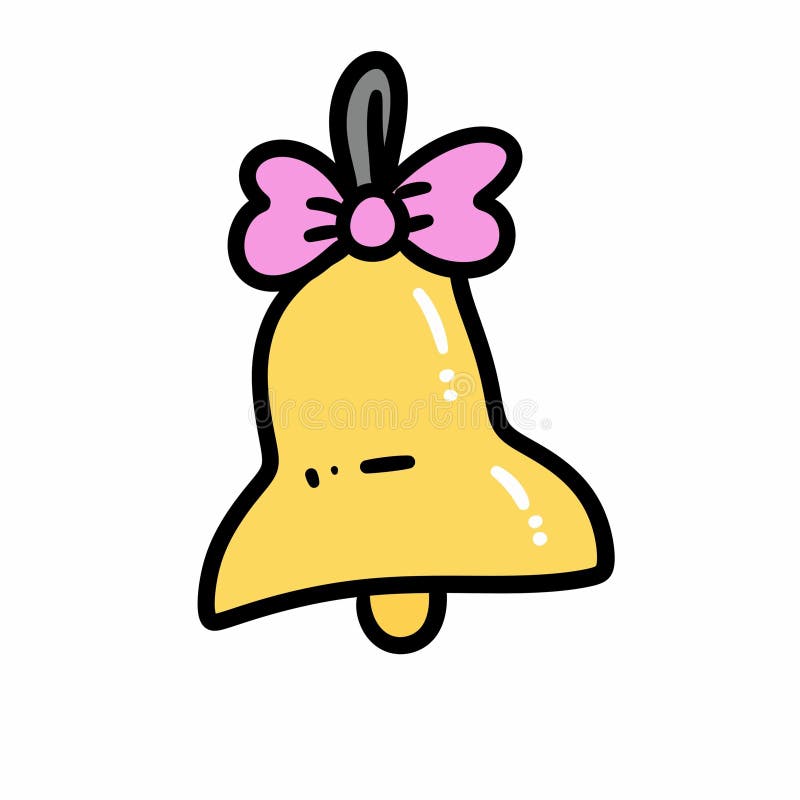 Cute, Funny and Happy Bell Cartoon Illustration Stock Illustration ...