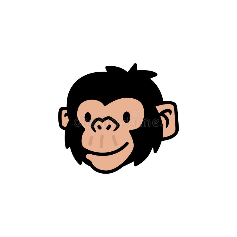 Cute Funny Monkey Head Vector Illustration. Monkey Head Character ...