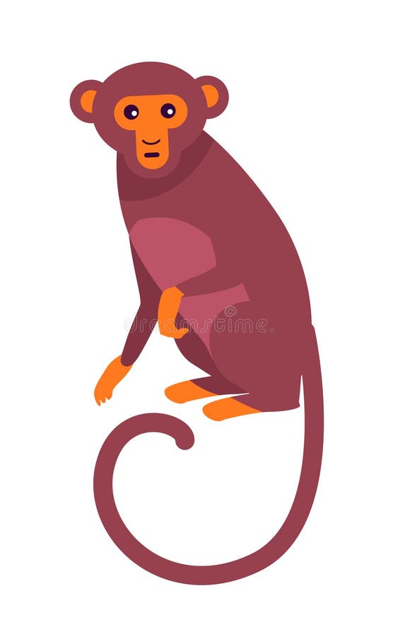 Cute Monkey Cartoon. Funny And Adorable Stock Illustration ...
