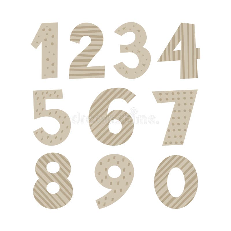 Cute Funny Numbers Vector Illustration Set Stock Vector - Illustration ...