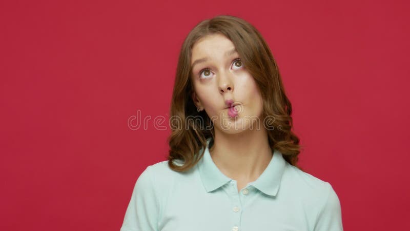 Funny Woman Crossing Eyes Making Silly Dumb Face Having Fun Grimacing