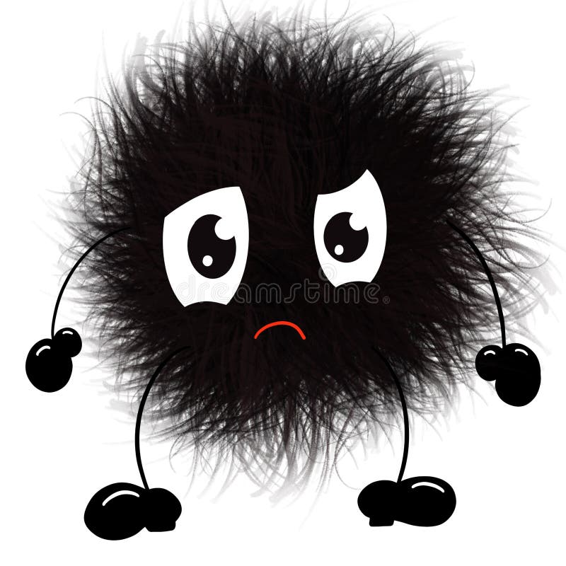 Cute Furry Black Imaginary Monster Character Logo Stock Illustration ...