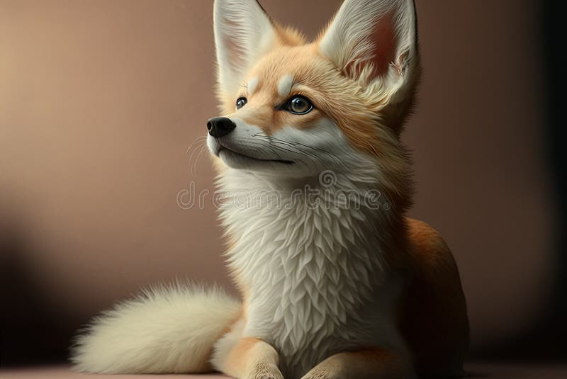 Cute Furry Fox Sitting. AI Generated Stock Illustration - Illustration ...