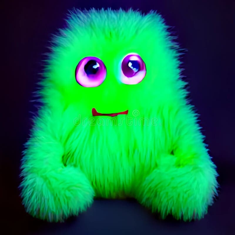 Cute Furry Monster â€“ 3D Illustration Stock Illustration ...