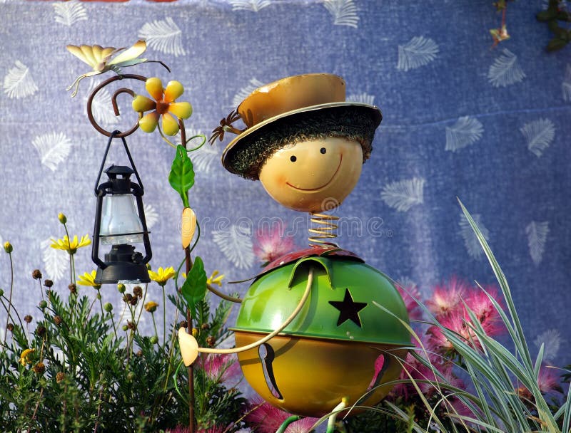 Cute Garden Lantern Figure stock photo. Image of plants - 22838444