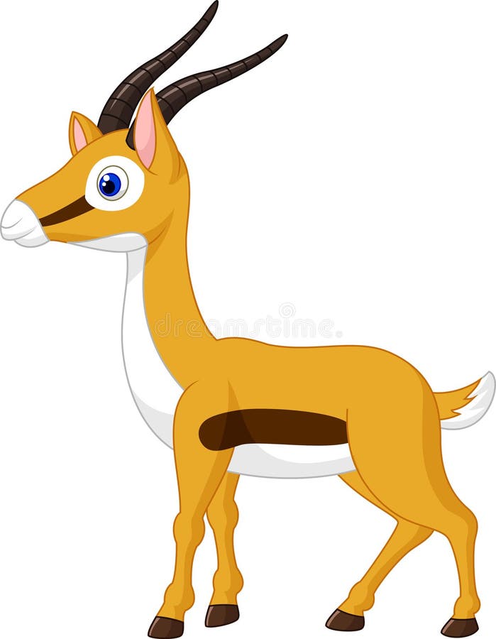 Cute gazelle cartoon stock vector. Illustration of tail - 45725519