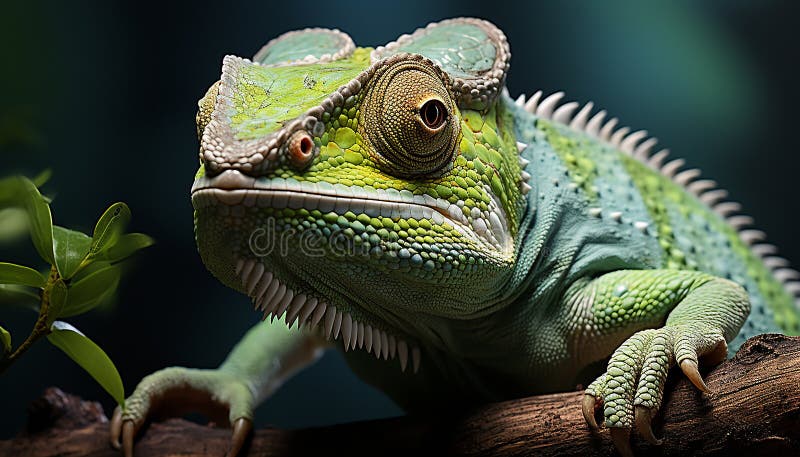 A Cute Gecko on a Branch, Looking at the Camera Generated by AI Stock ...