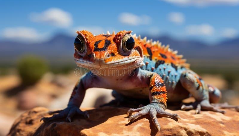A Cute Gecko, a Colorful Lizard, Looking at the Camera Generated by AI ...