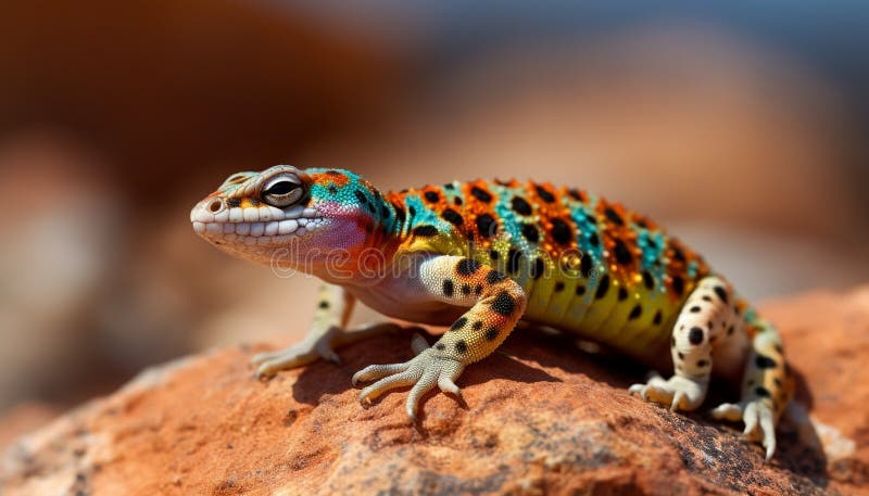 A Cute Gecko Crawling, Its Spotted Tail Full of Colors Generated by AI ...