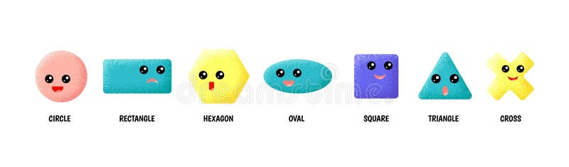 Cute Geometric Basicall Shapes for Children Education. Circle ...