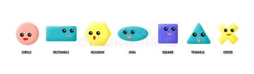 Geometric Shapes Cartoon Faces Rectangle Stock Illustrations – 191 ...