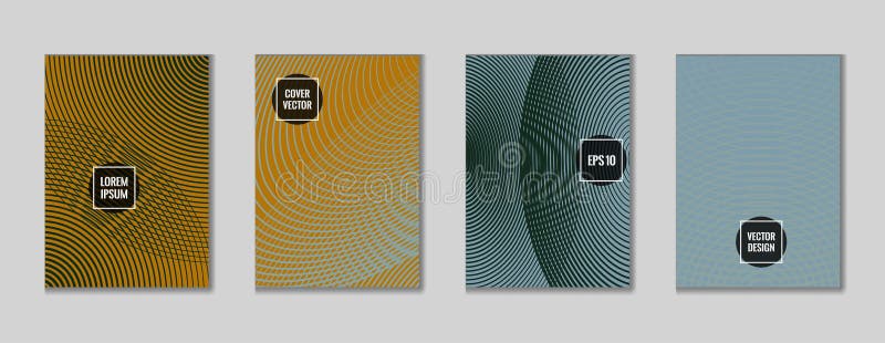 Geometric Halftone Design Title Pages Vector Set. Stock Vector ...