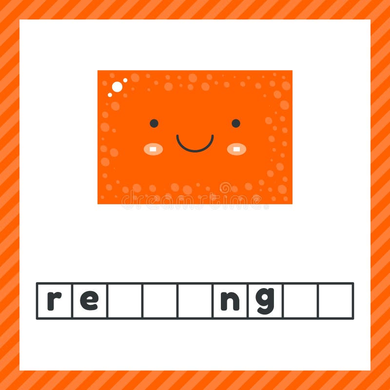 Cute Geometric Figures for Kids. Orange Shape Rectangle Isolated on ...