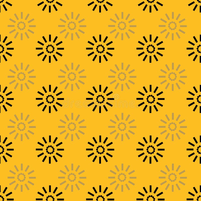 Cute Geometric Sun Elements Seamless Patern Background. Stock Vector ...