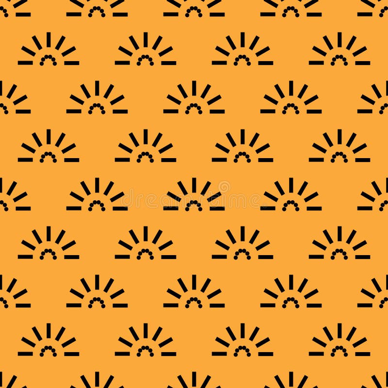 Cute Geometric Sunset Motifs Seamless Pattern Background. Stock Vector ...