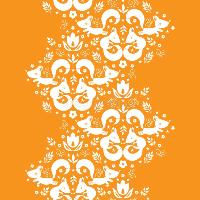 Cute Geometrical Foxes Vertical Border Seamless Stock Vector ...