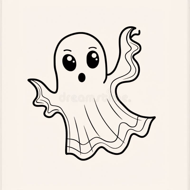 Cute Ghost - a Cartoon of a Ghost Stock Illustration - Illustration of ...