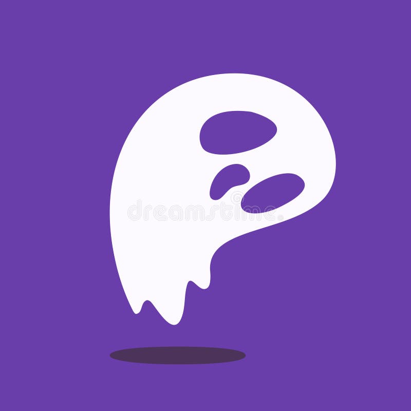 Cute Ghost Cartoon Ghost in White Cloak Halloween Scary Illustration ...