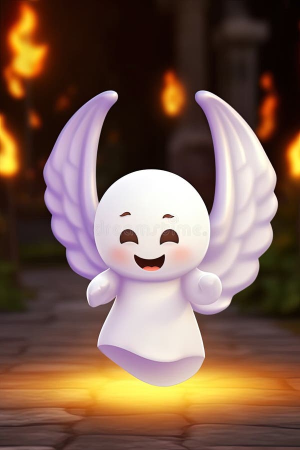 Cute Ghost Character Design. Stock Illustration - Illustration of ...