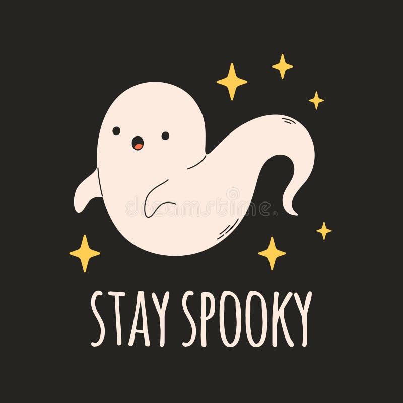 Cute Ghost Character. Halloween Phantom, Spirit. Happy Halloween ...