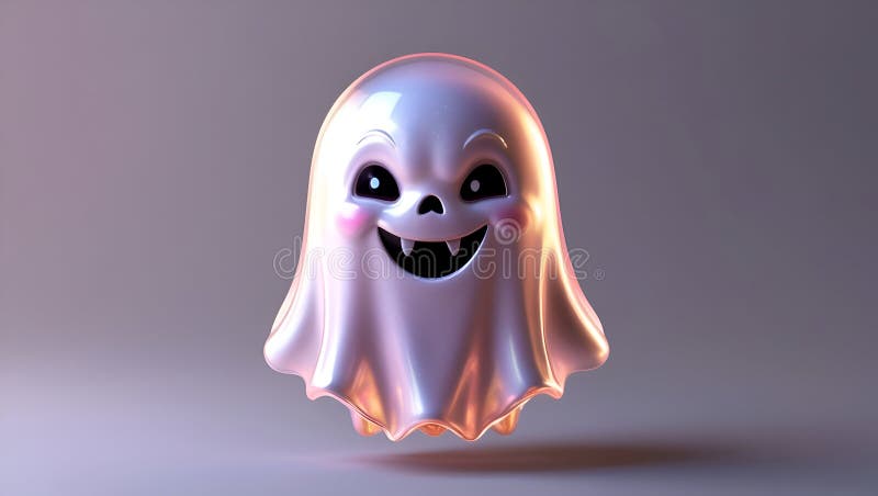 Cute Ghost 3d Cartoon Character White Background Stock Illustration ...