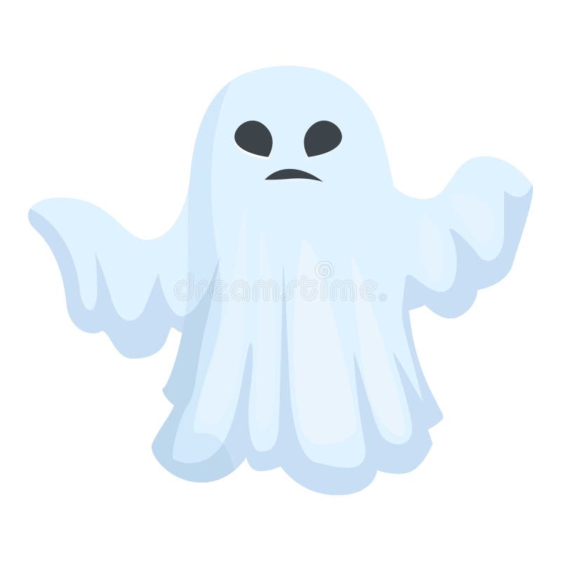 Cute Ghost Floating and Spreading Its Arms Wide, Halloween Spirit Stock ...