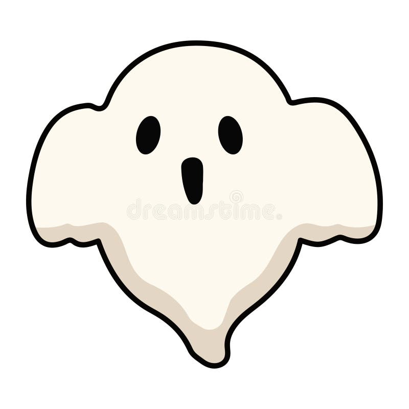 Cute ghost icon flat style stock vector. Illustration of spooky - 337685124