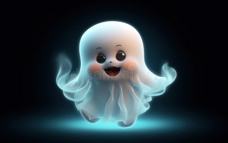 Cute Ghost Illustration. Created by Generative Artificial Intelligence ...