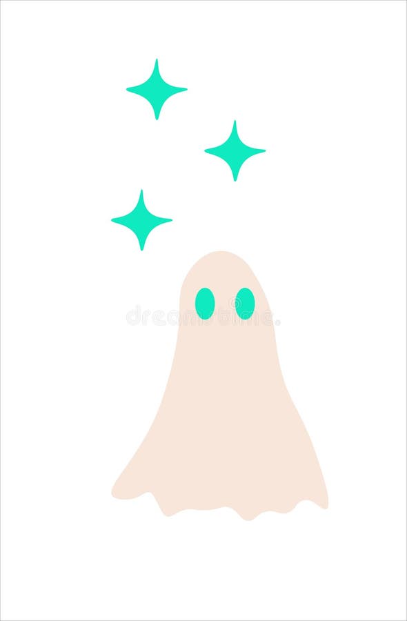 Sad Beige Ghost Frowning with Its Mouth and Eyes Stock Vector ...